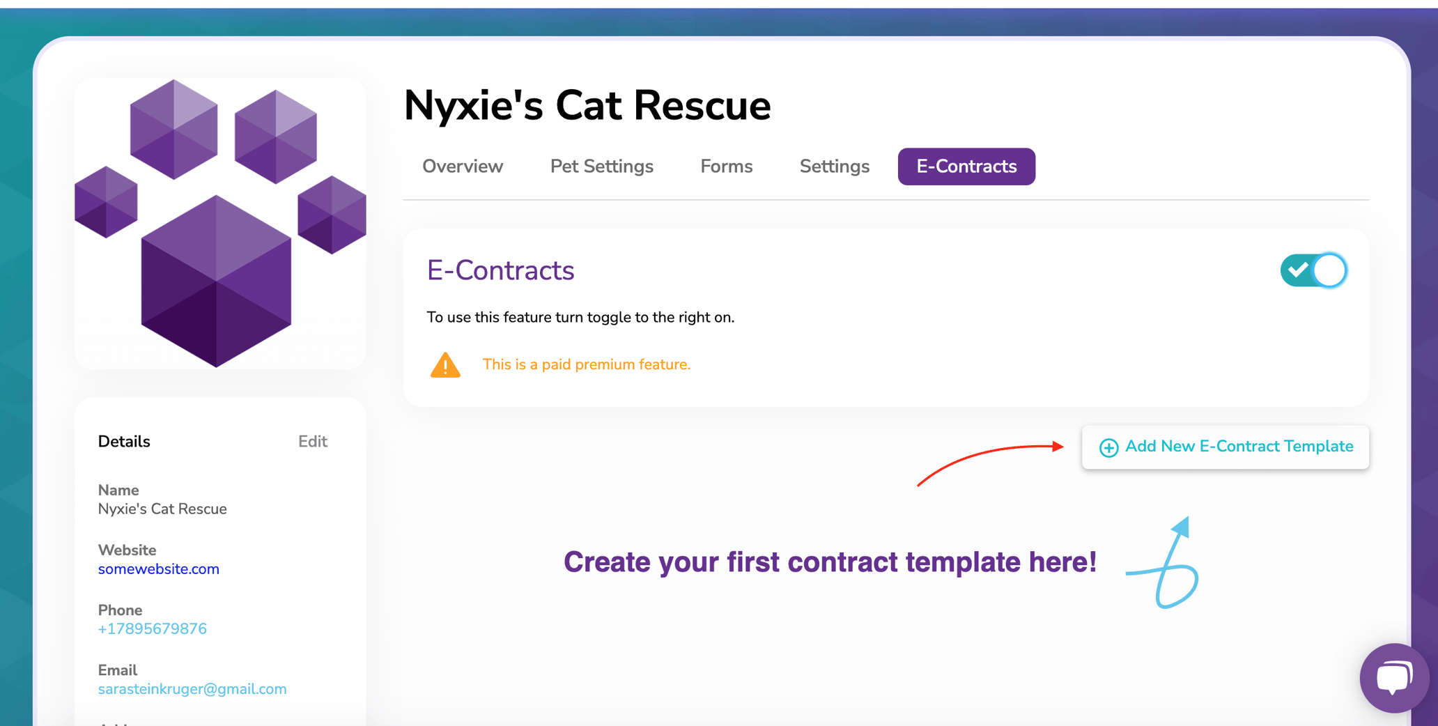 How to create e-contracts in Pawlytics